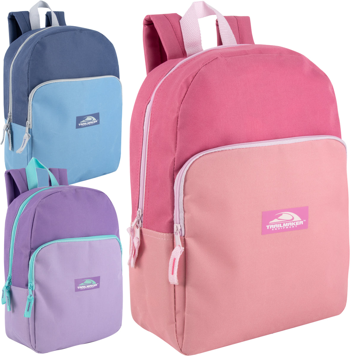 Bulk 24-pack 15-inch Promo Backpack - 3 Colors — BagsInBulk.ca