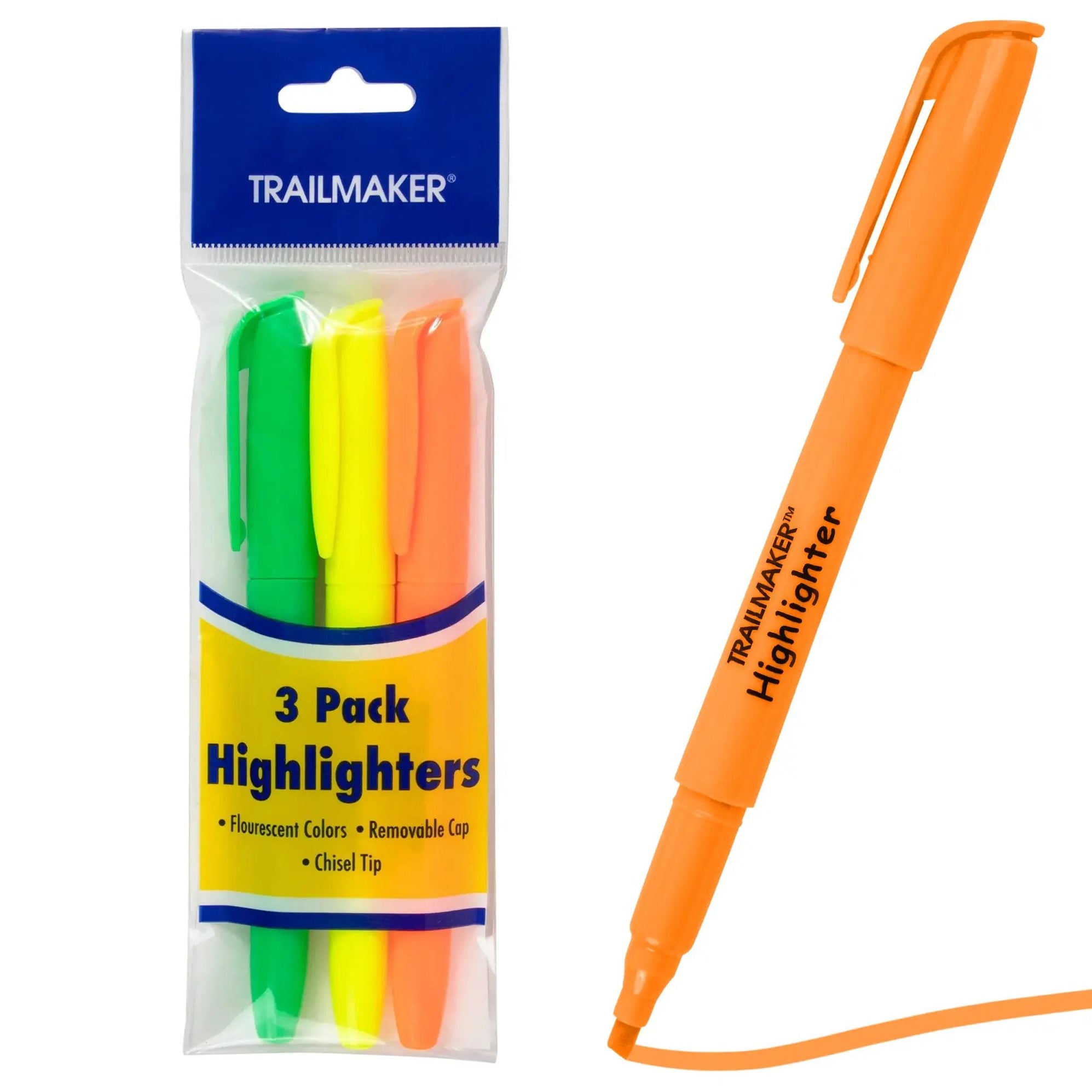 Wholesale Highlighters 3-pack | 100 count — BagsInBulk.ca